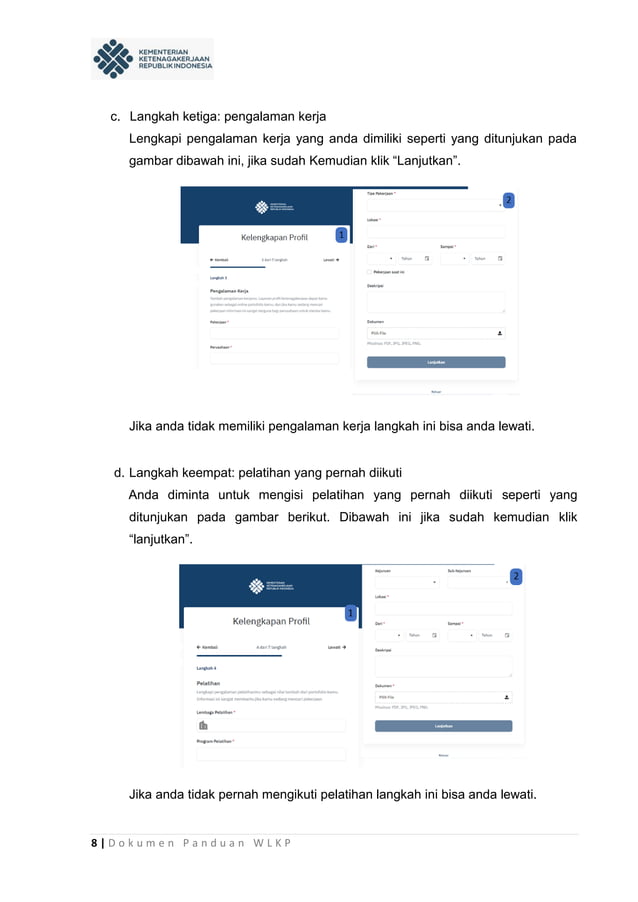 Panduan WLKP 1.0.0 Kemnaker | PDF