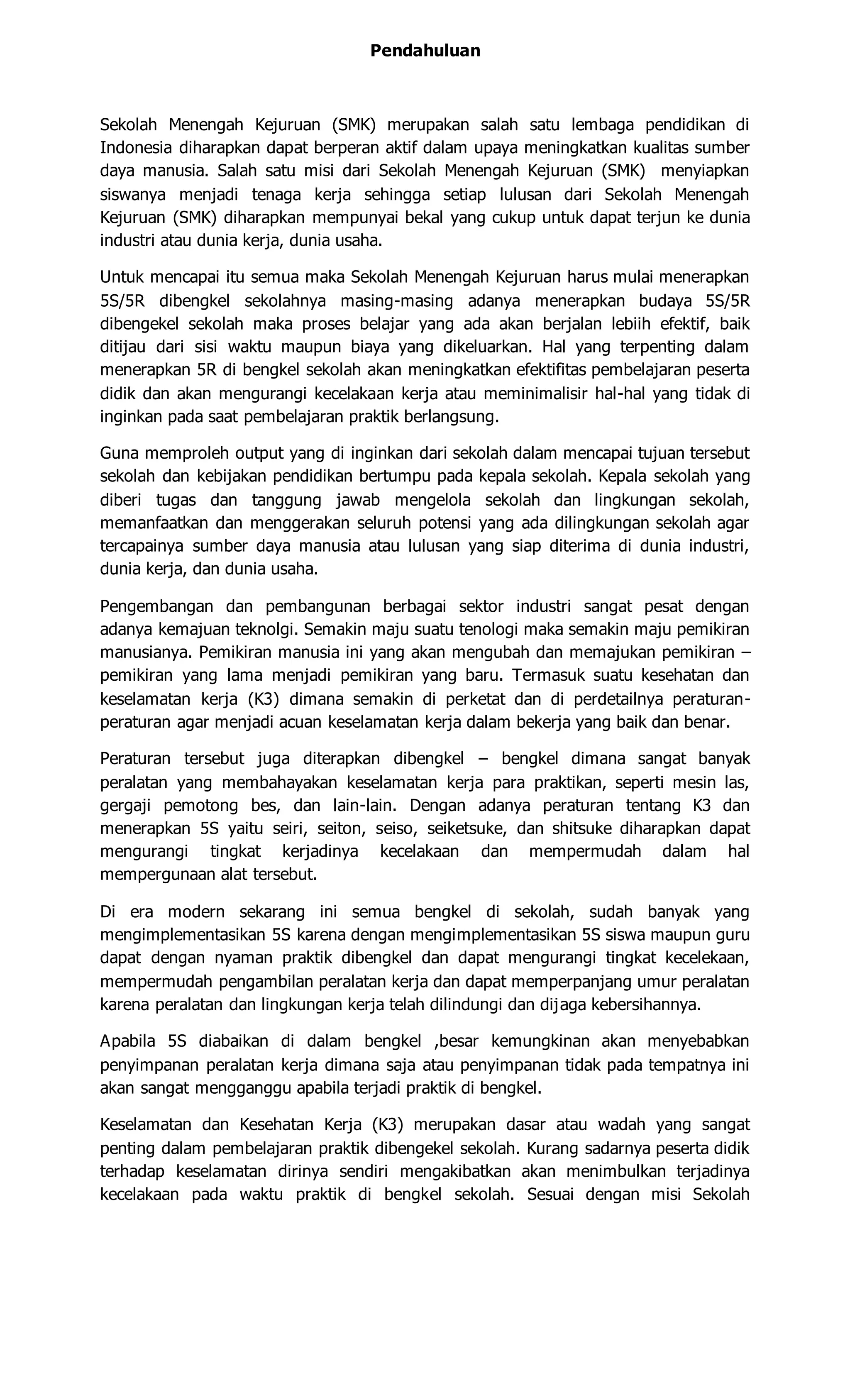 Panduan 5 s di bengkel sekolah | DOCX