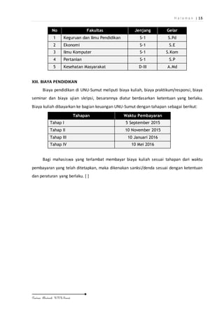 Panduan akademik unu sumut | PDF