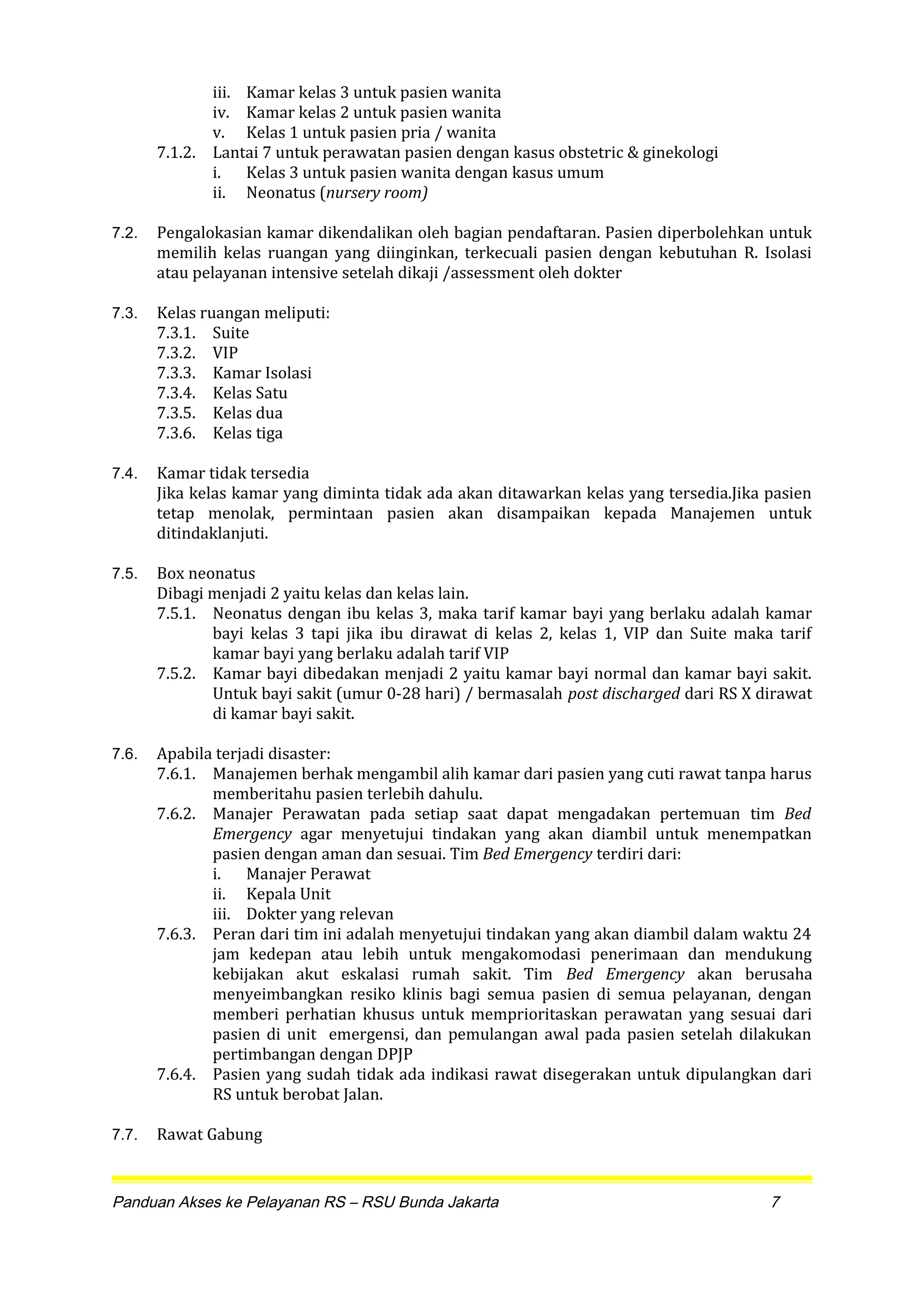 Panduan akses ke pelayanan rs | DOC