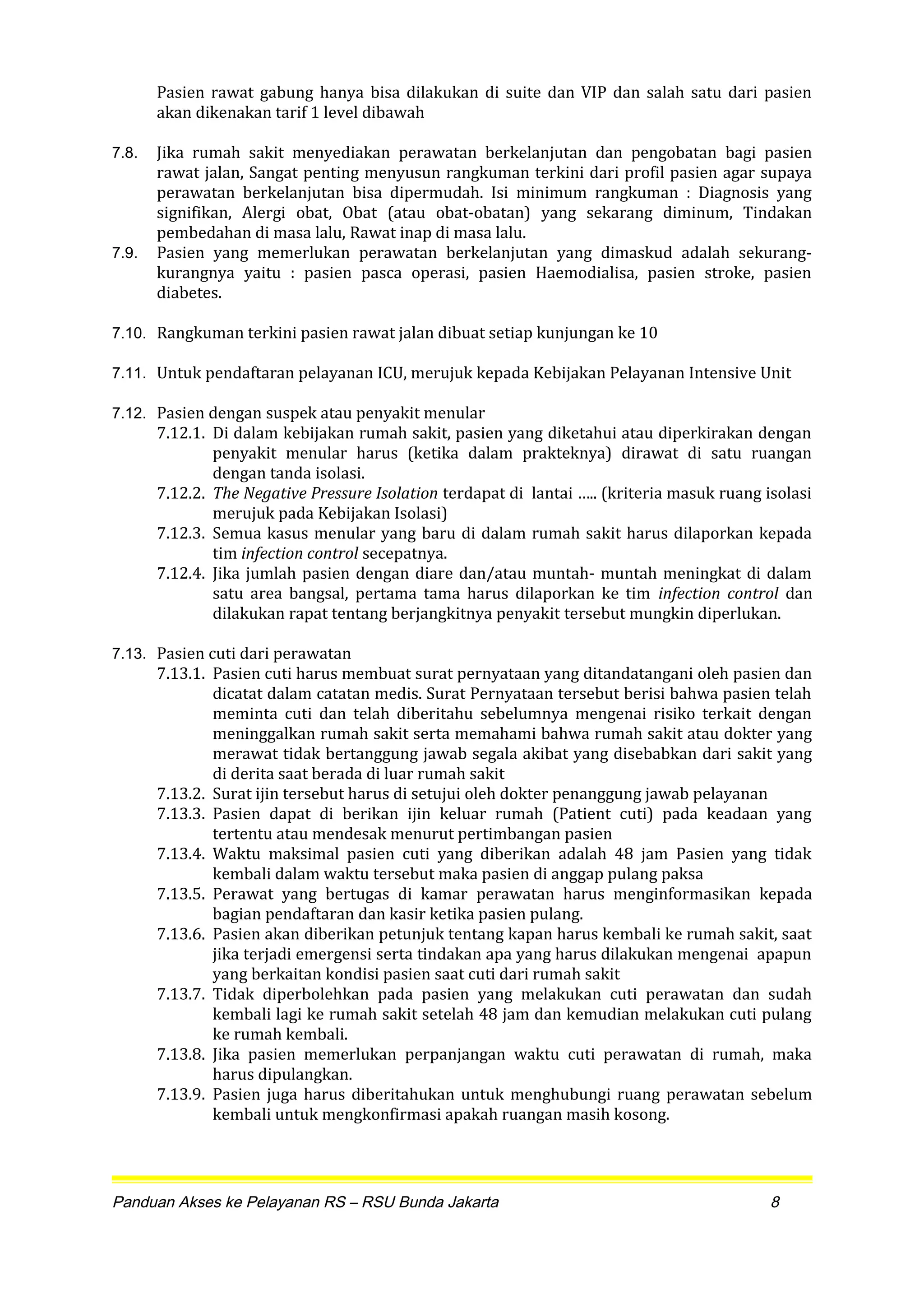 Panduan akses ke pelayanan rs | DOC