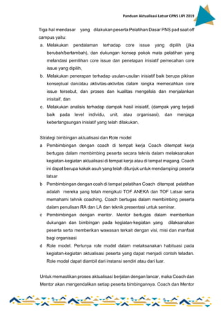 Panduan aktualisasi latsar cpns lipi 2019(1) | PDF