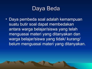 analisis butir soal secara kualitatif dan kuantitatif | PPT
