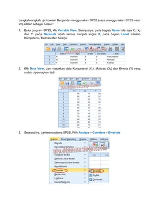 Panduan Analisis Korelasi Berganda Dengan SPSS | PDF