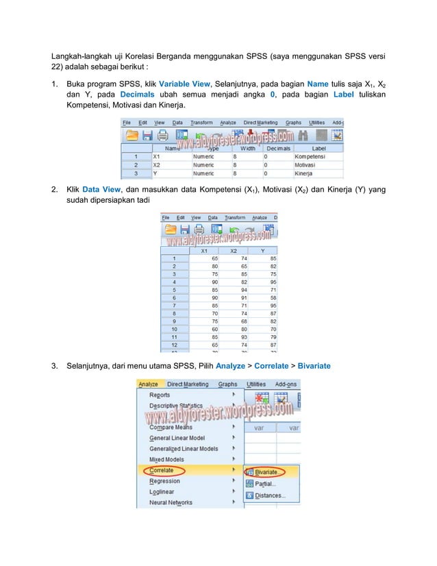 Panduan Analisis Korelasi Berganda Dengan SPSS | PDF