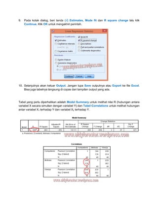Panduan Analisis Korelasi Berganda Dengan SPSS | PDF