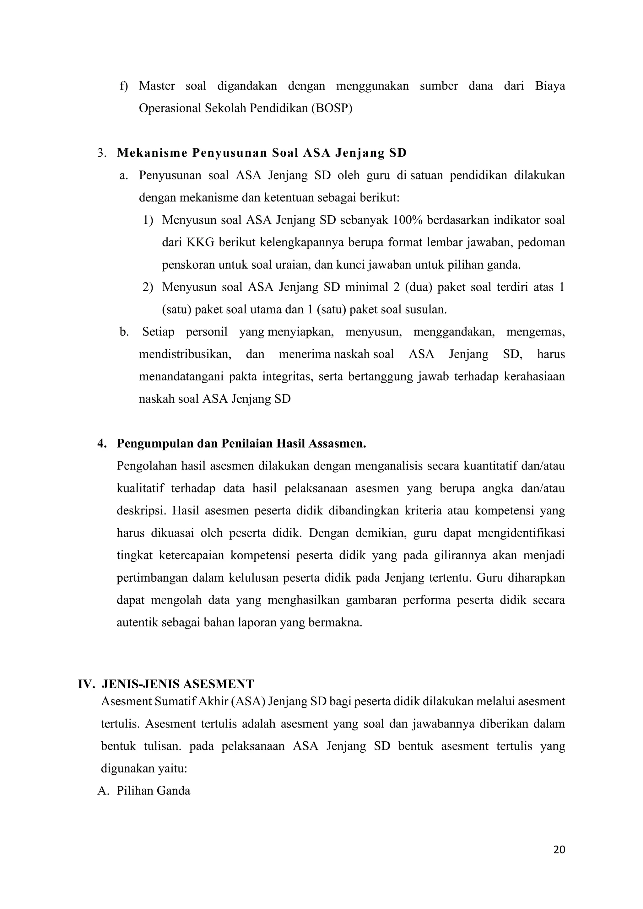 PANDUAN ASA digunakan untuk melengkapi syarat | PDF