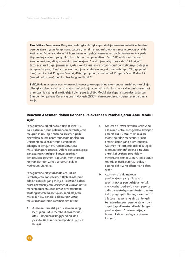 Panduan asesmen pembelajaran kurikulum merdeka | PDF