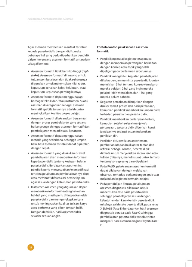 Panduan asesmen pembelajaran kurikulum merdeka | PDF