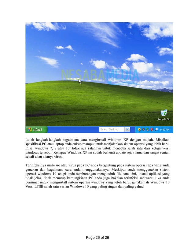 Panduan Cara Menginstall Windows Xp Sp3 Untuk Pemula Lengkap Dengan Gambar | PDF