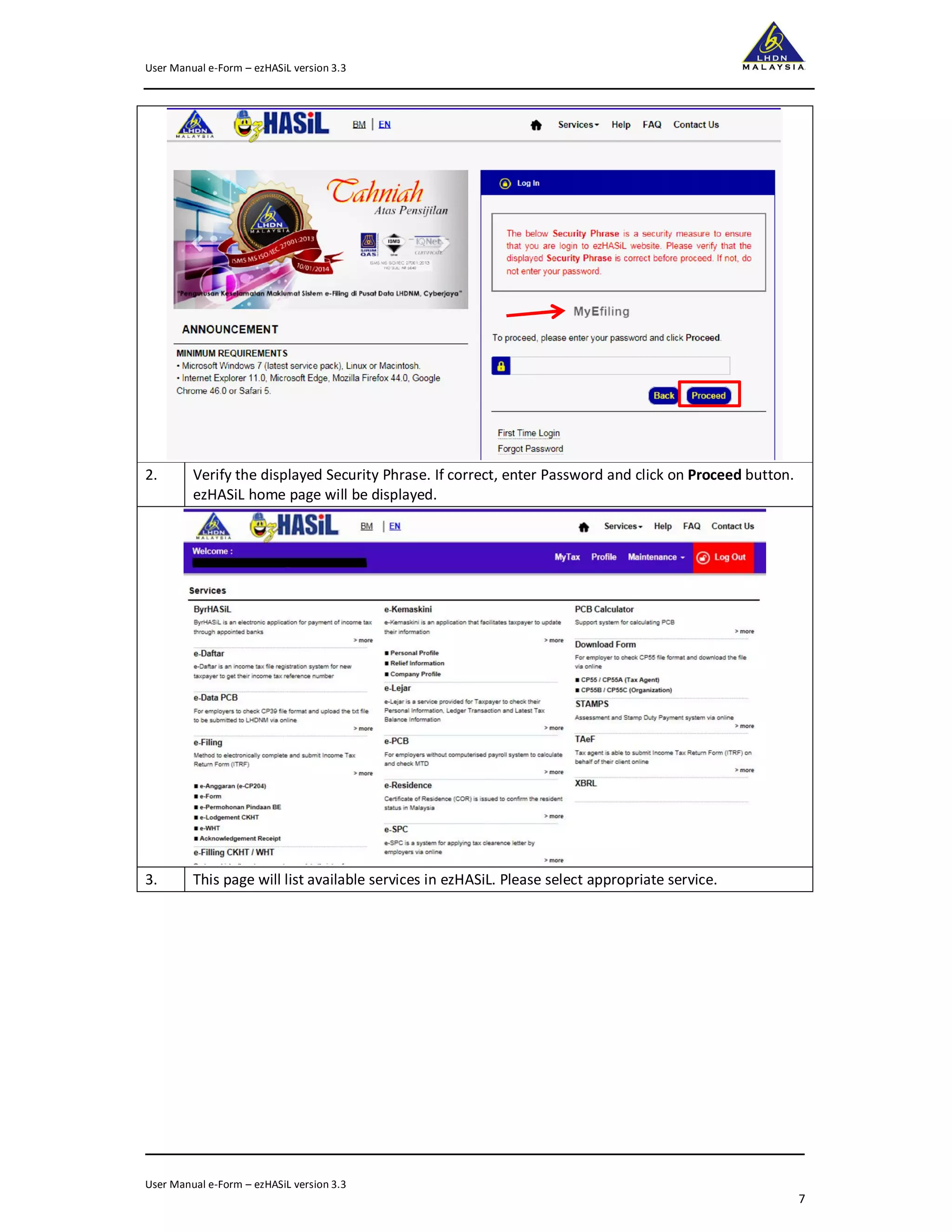 LHDN User Manual for e-form | PDF