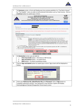 LHDN User Manual for e-form | PDF