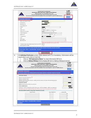LHDN User Manual for e-form | PDF