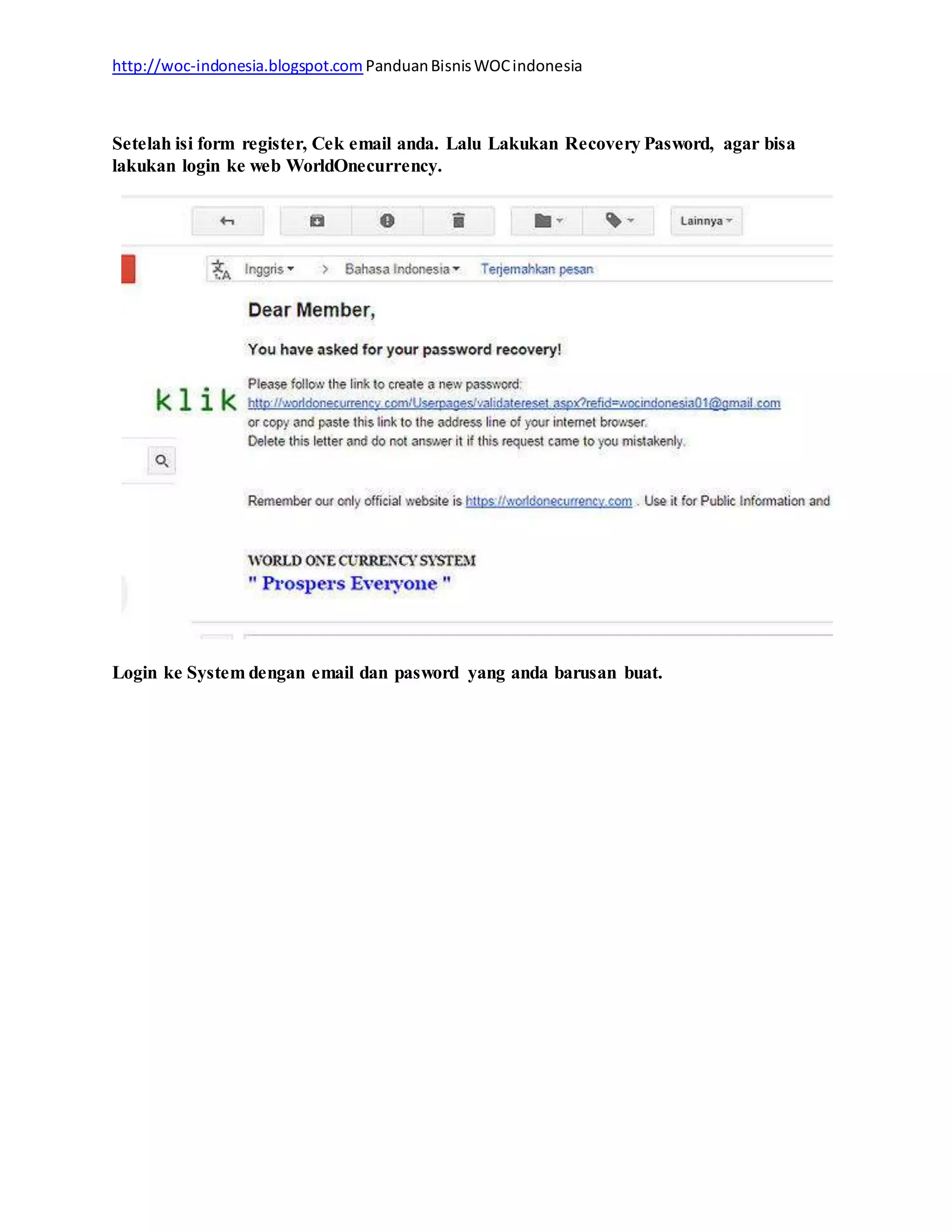 Panduan daftar woc indonesia | PDF