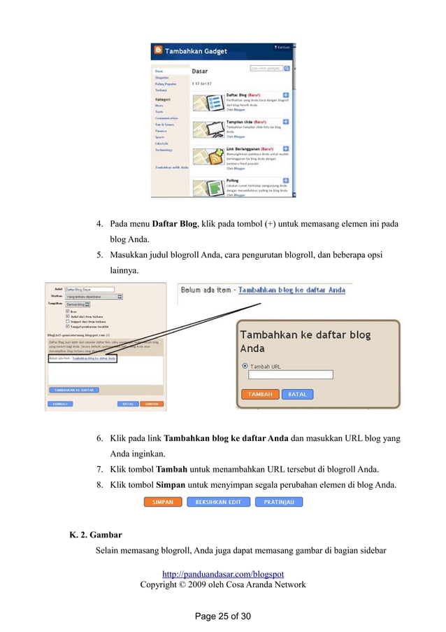 Panduan dasar blogspot | PDF