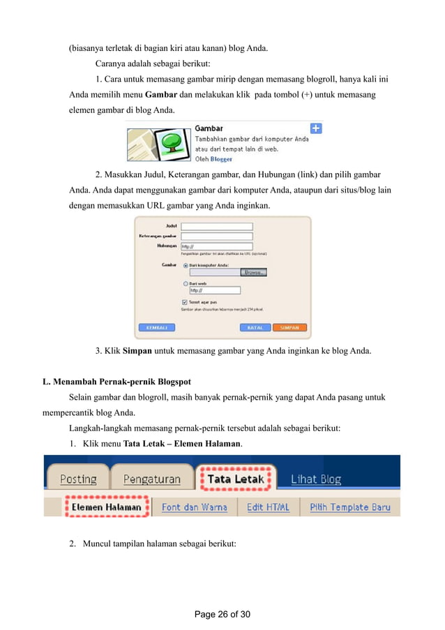 Panduan dasar blogspot | PDF