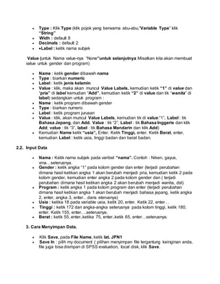 Panduan dasar spss | DOCX