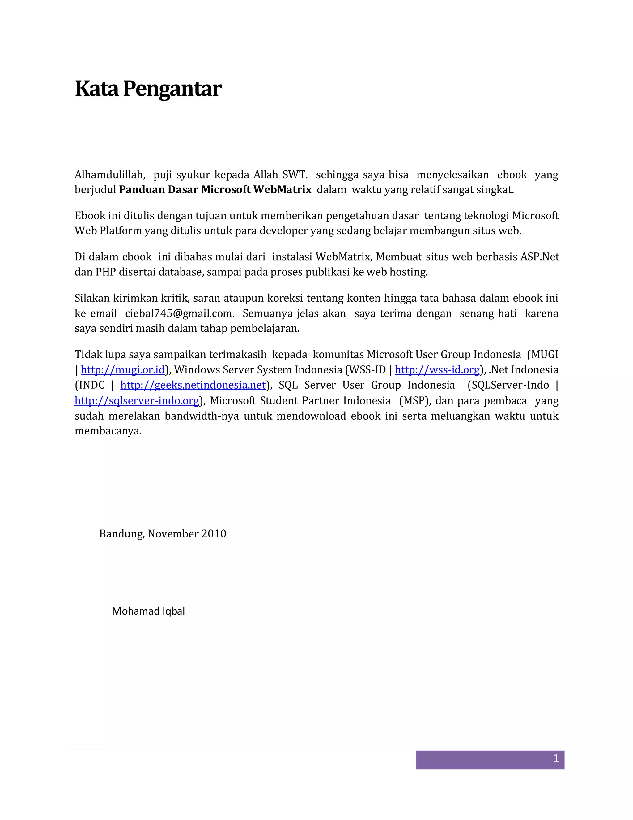 Panduan Dasar Web Matrix | PDF