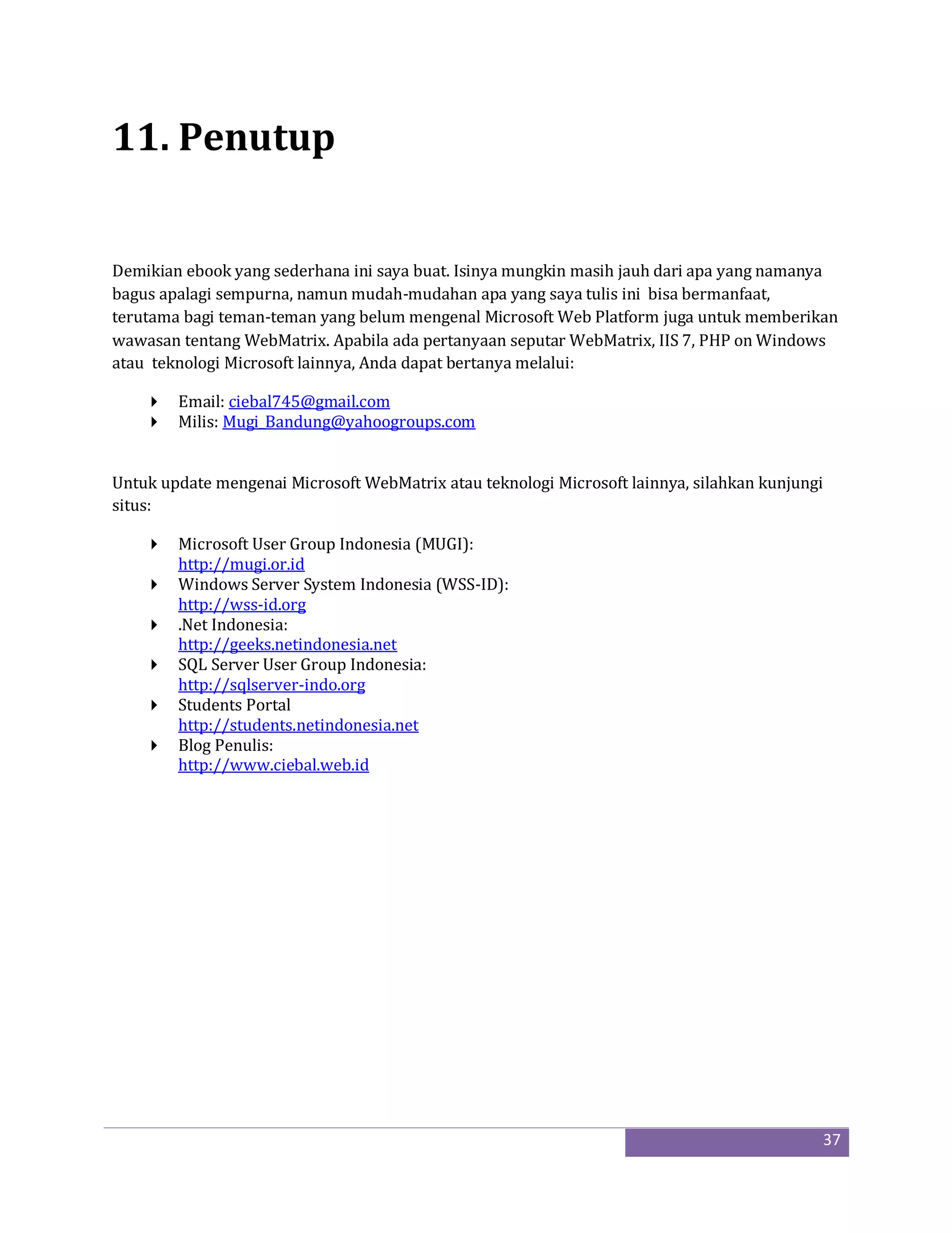 Panduan Dasar Web Matrix | PDF