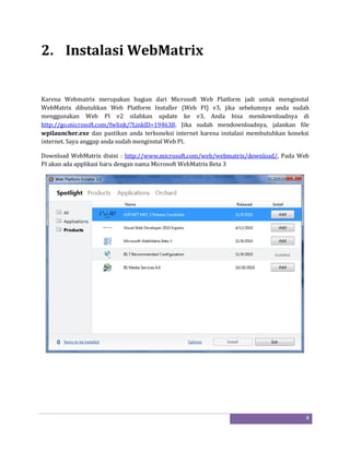 Panduan Dasar Web Matrix | PDF