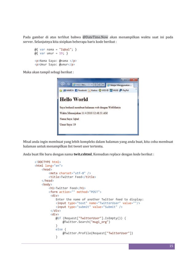 Panduan Dasar Web Matrix | PDF