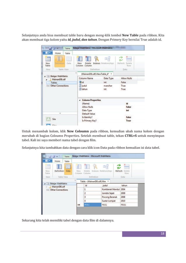 Panduan Dasar Web Matrix | PDF