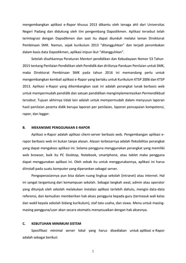 Panduan e rapor smk | PDF