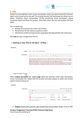 Panduan Penggunaan E-Learning LMS SPADA Indonesia | PDF