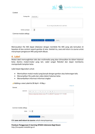 Panduan Penggunaan E-Learning LMS SPADA Indonesia | PDF