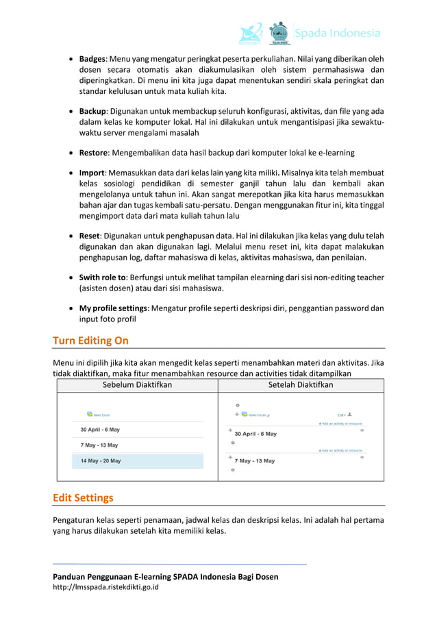 Panduan Penggunaan E-Learning LMS SPADA Indonesia | PDF