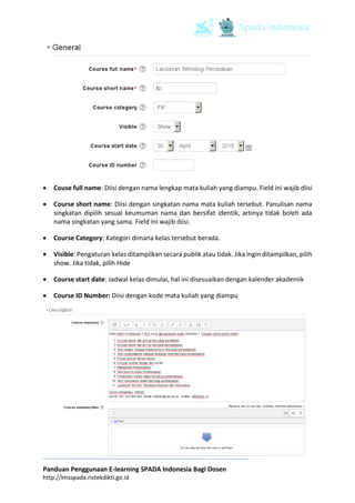 Panduan Penggunaan E-Learning LMS SPADA Indonesia | PDF