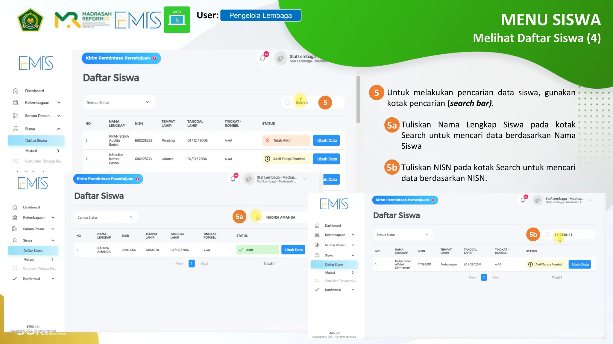 PANDUAN EMIS 4.0 MENU SISWA PANDUAN EMIS 4.0 | PDF