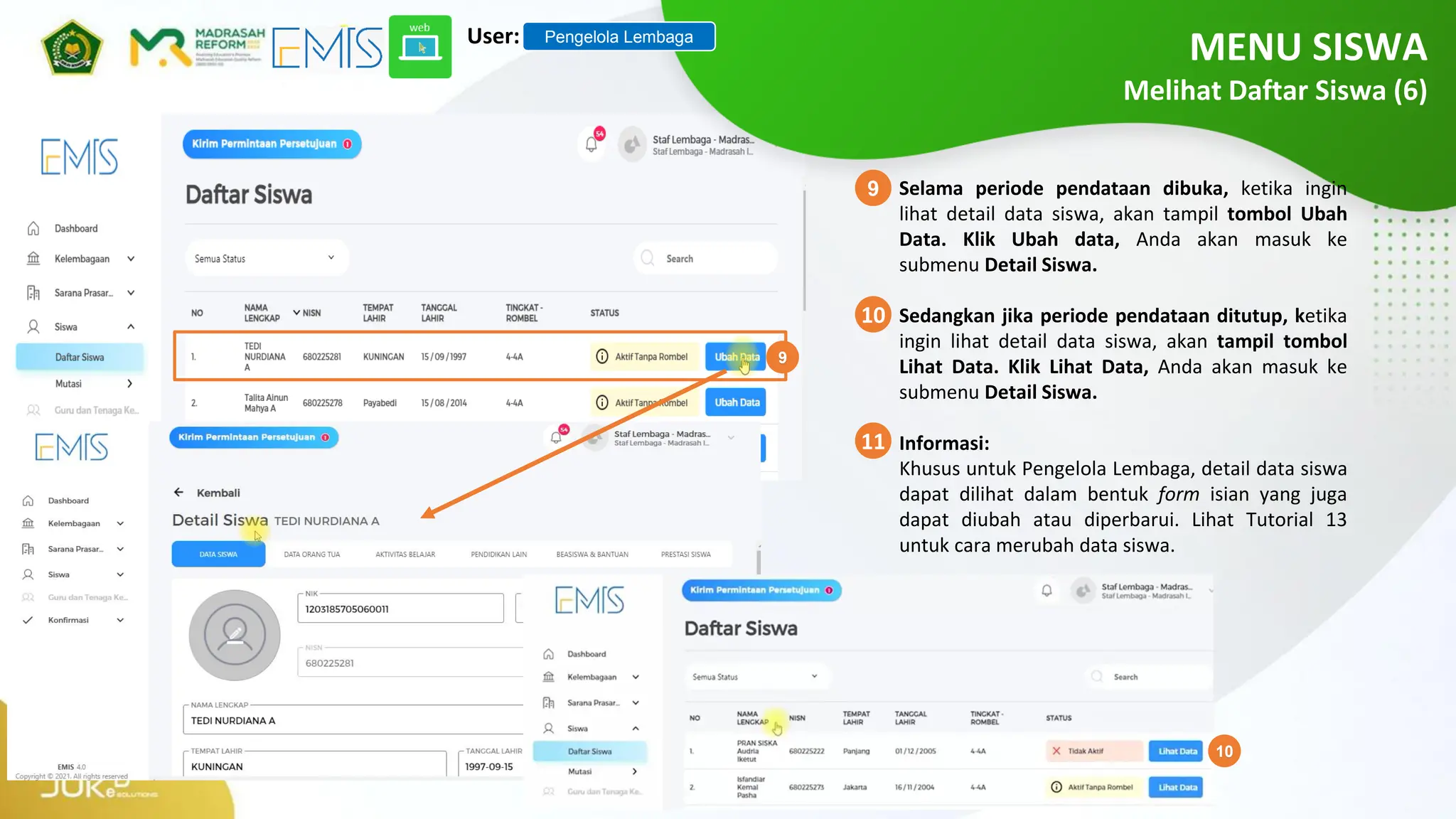 PANDUAN EMIS 4.0 MENU SISWA PANDUAN EMIS 4.0 | PDF