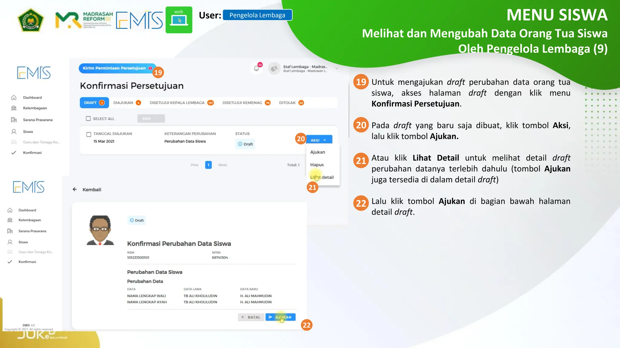 PANDUAN EMIS 4.0 MENU SISWA PANDUAN EMIS 4.0 | PDF