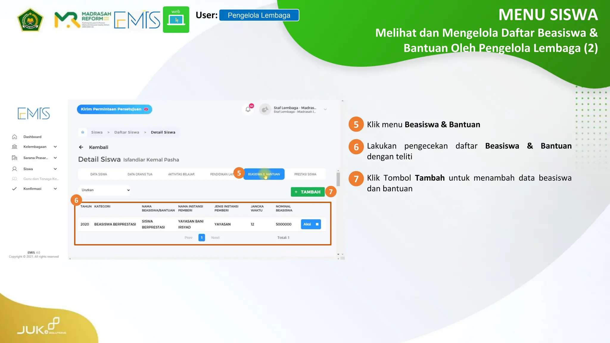 PANDUAN EMIS 4.0 MENU SISWA PANDUAN EMIS 4.0 | PDF
