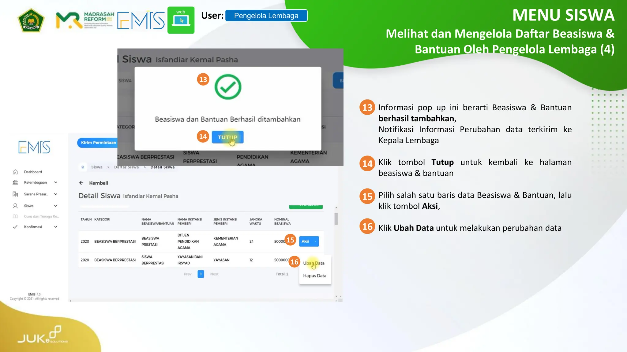 PANDUAN EMIS 4.0 MENU SISWA PANDUAN EMIS 4.0 | PDF