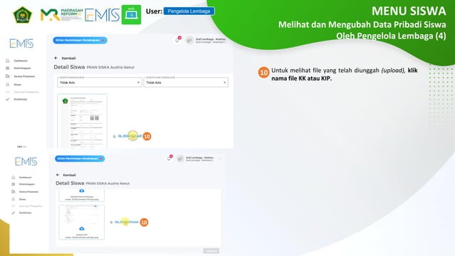 PANDUAN EMIS 4.0 MENU SISWA PANDUAN EMIS 4.0 | PDF