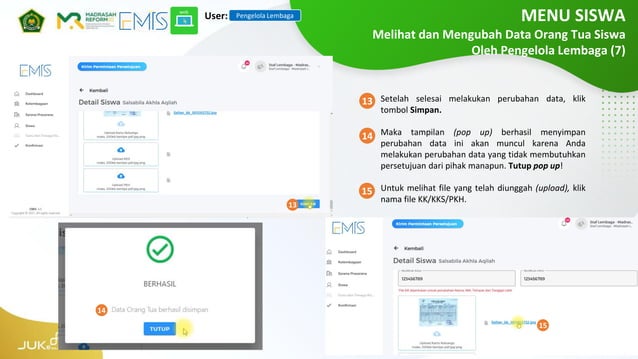 PANDUAN EMIS 4.0 MENU SISWA PANDUAN EMIS 4.0 | PDF