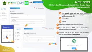 PANDUAN EMIS 4.0 MENU SISWA PANDUAN EMIS 4.0 | PDF