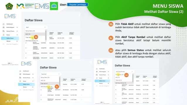 PANDUAN EMIS 4.0 MENU SISWA PANDUAN EMIS 4.0 | PDF