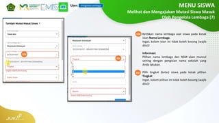 PANDUAN EMIS 4.0 MENU SISWA PANDUAN EMIS 4.0 | PDF