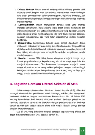 Panduan gerakan literasi sekolah di smk | PDF