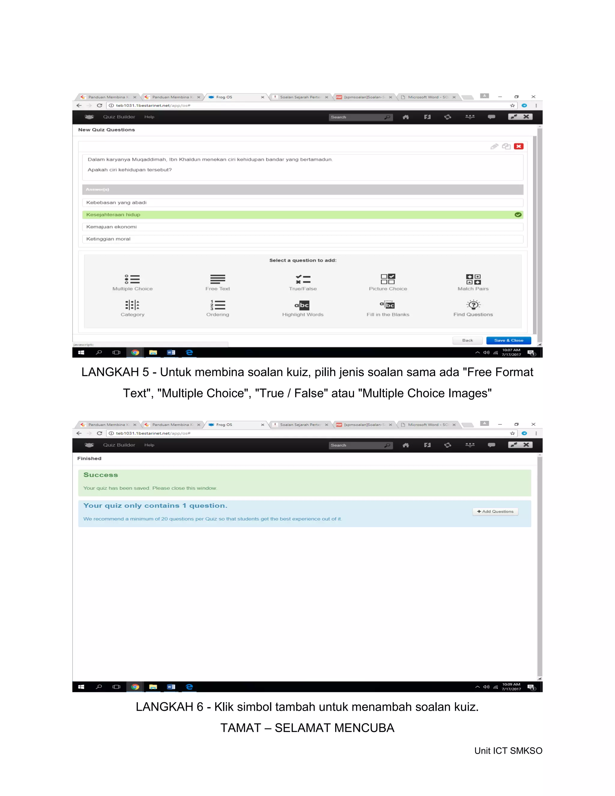 Panduan guru membina kuiz smkso | PDF