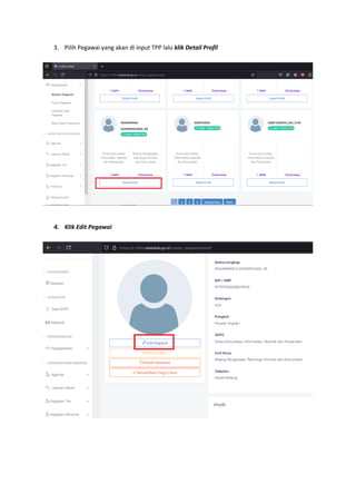 Panduan Input TPP pada aplikasi e-office | PDF