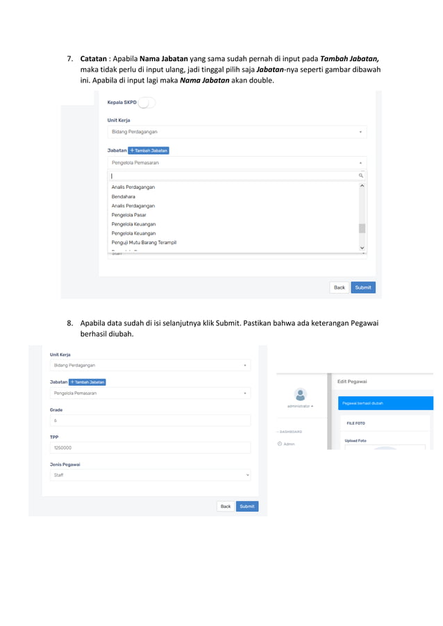 Panduan Input TPP pada aplikasi e-office | PDF