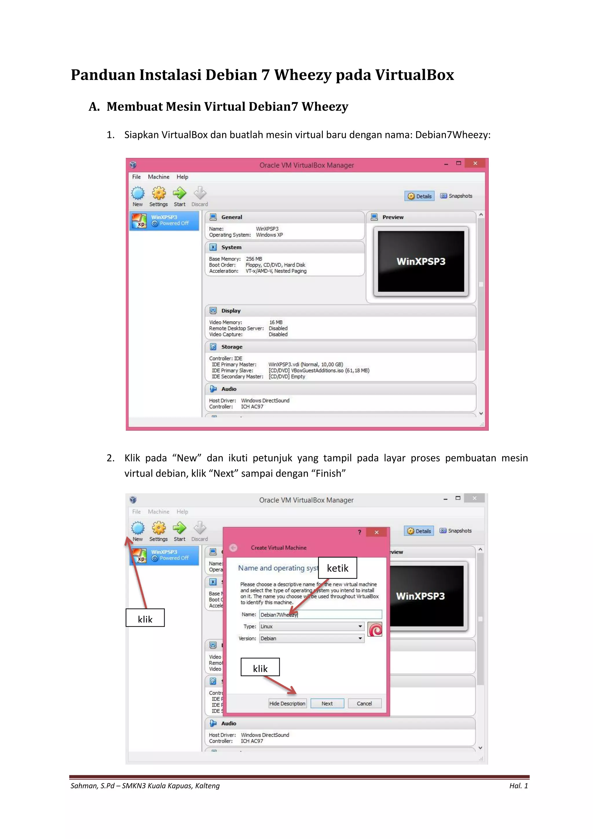 Panduan instalasi debian 7 wheezy pada virtual box | PDF