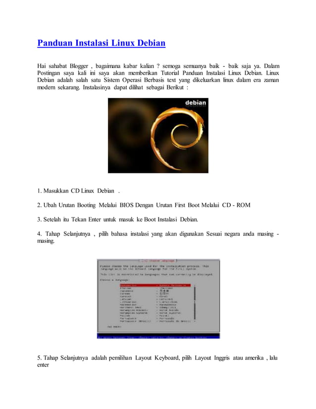 Panduan instalasi linux debian | PDF