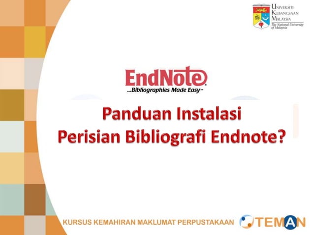 Panduan install endnote | PPT