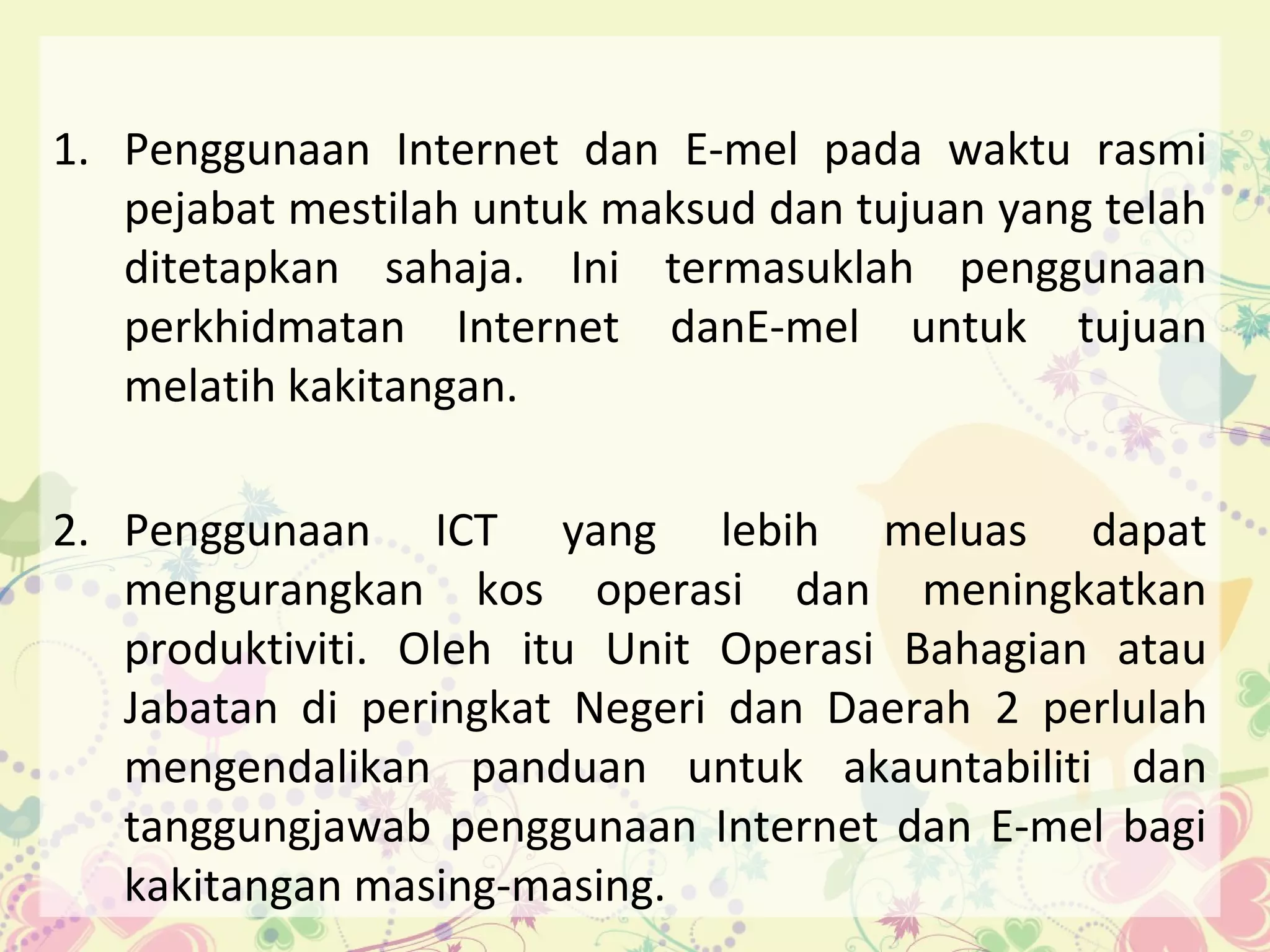 Garis Panduan dan Etika Penggunaan Internet | PPT