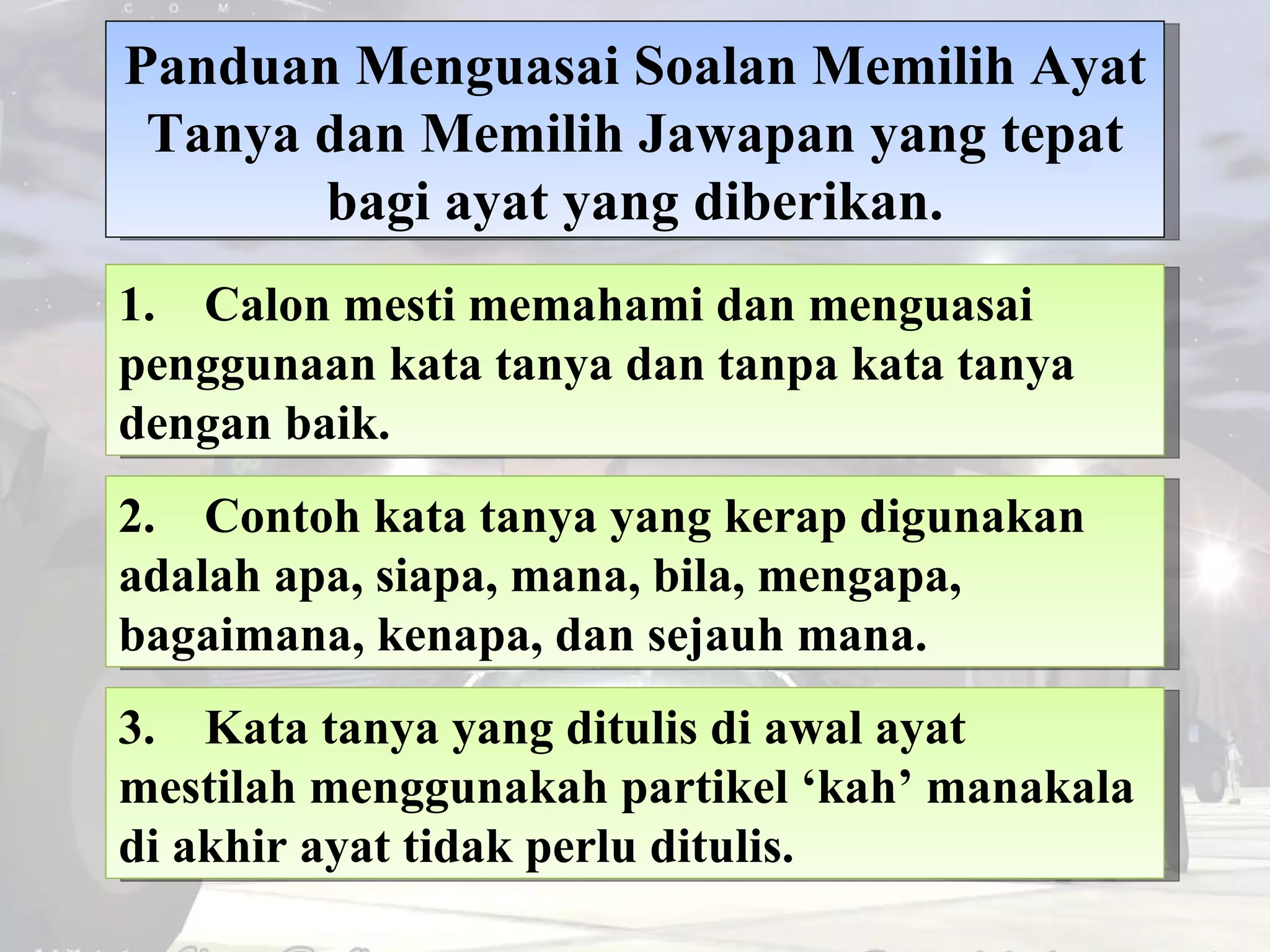 Panduan Jawab Soalan Kata Tanya | PPT